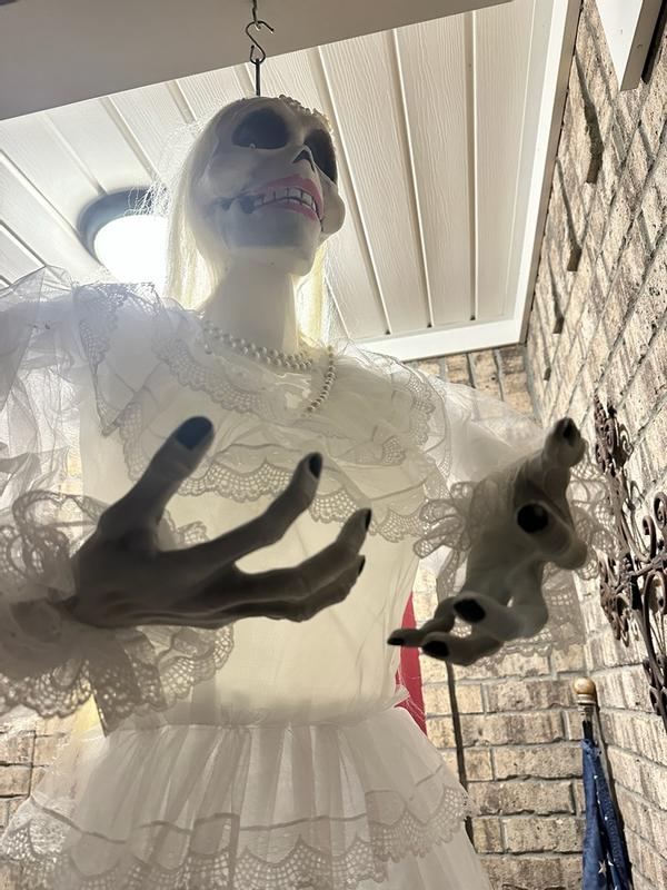 Haunted Hill Farm 5 ft. Touch-Activated Animated Hanging Spinning Bride ...