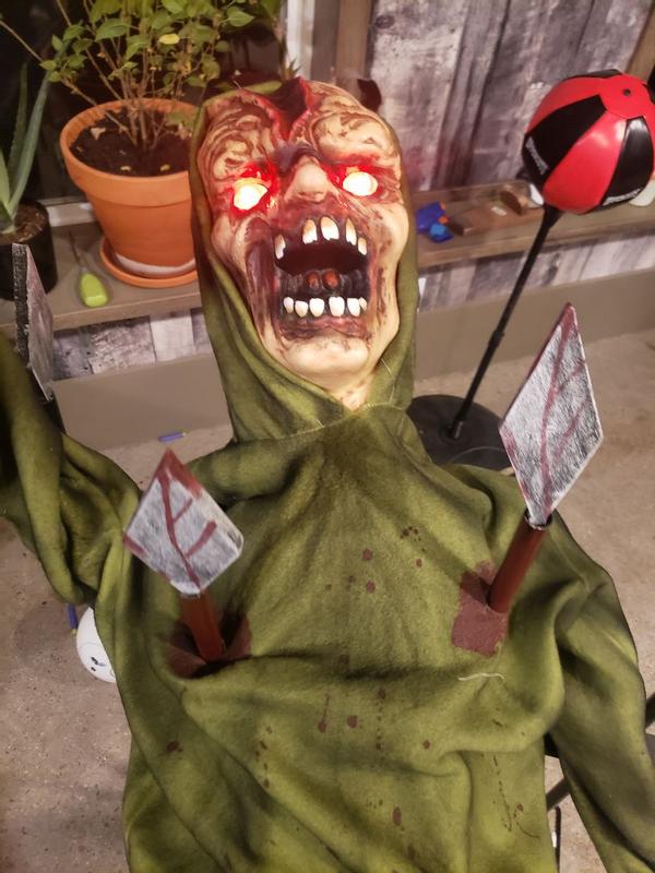 Haunted Hill Farm 4.4-ft Freestanding Talking Lighted Life-Size Zombie ...