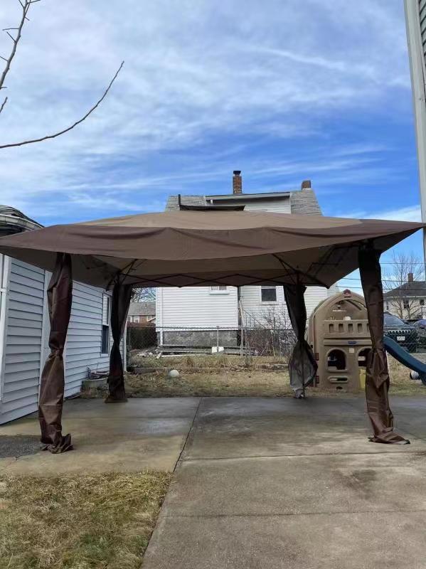 Sunshine Valley 13-ft x 13-ft Square Brown Pop-up canopy in the ...