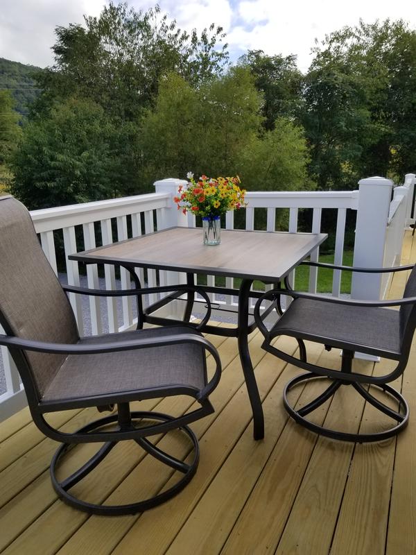 Sunshine Valley Outdoor Table and Chairs 8 -Piece Black Patio Dining ...