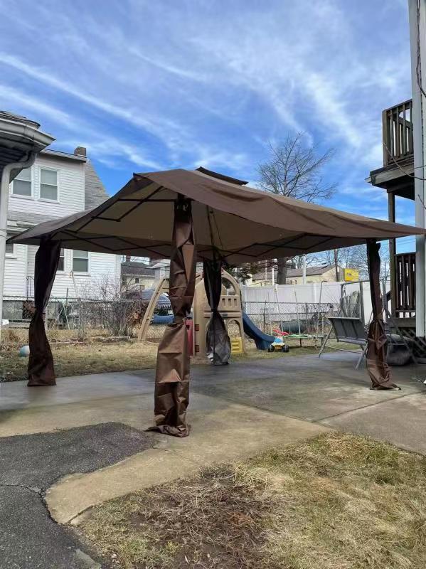 Sunshine Valley 13-ft x 13-ft Square Brown Pop-up canopy in the ...