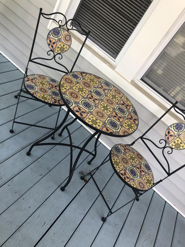 Alpine Corporation 3-Piece Multiple Colors/Finishes Bistro Patio Dining ...