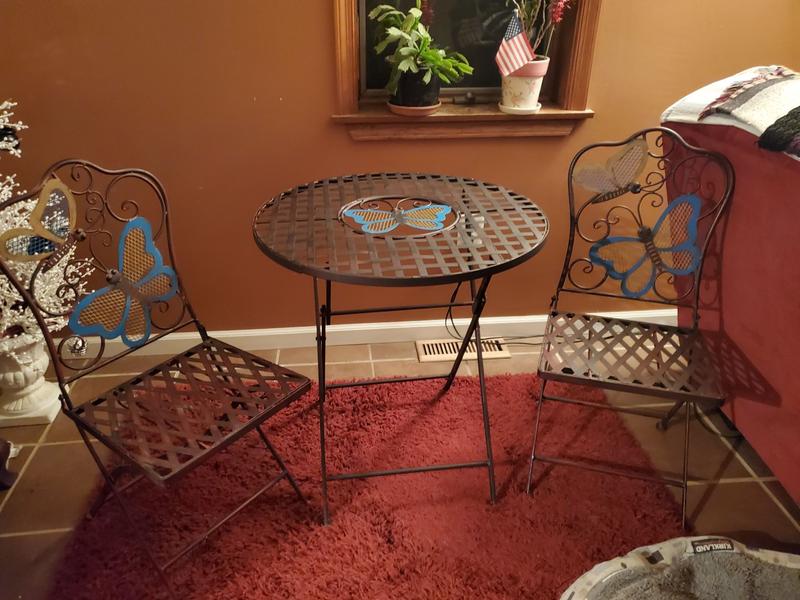 Alpine Corporation 3-Piece Multiple Colors/Finishes Bistro Patio Dining ...