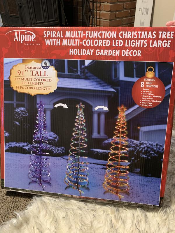 Alpine Corporation 7.5-ft Pre-lit Assorted Artificial Christmas Tree ...