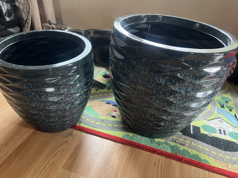 Alpine Corporation 2-Pack 13-in W Large Blue Stone Indoor/Outdoor ...