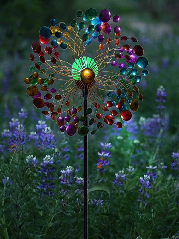Alpine Corporation 60-in Multi-color Metal Solar Windmill Stake ...