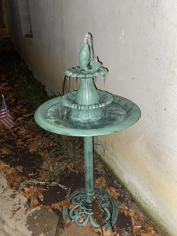 Alpine Corporation 40-in H Green Plastic Complete Birdbath TEC104 at ...