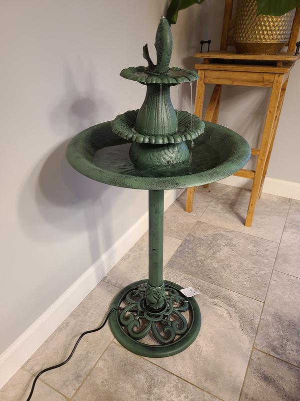 Alpine Corporation 40-in H Green Plastic Complete Birdbath TEC104 at ...