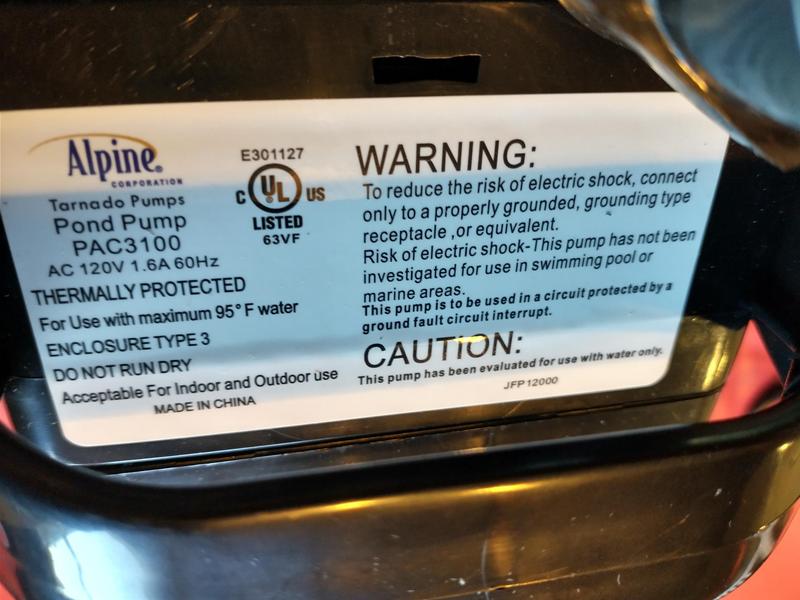 Alpine Corporation 3100-GPH Submersible Corded Electric Pond Pump ...