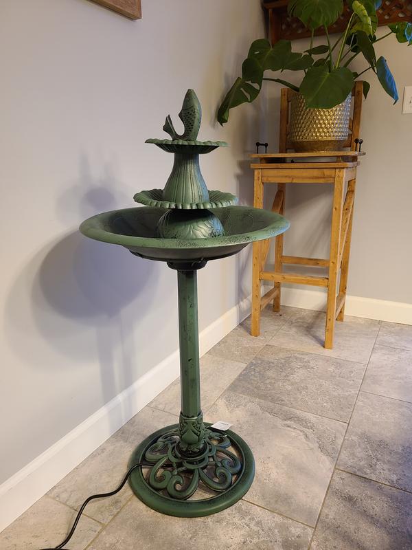 Alpine Corporation 40-in H Green Plastic Complete Birdbath TEC104 at ...