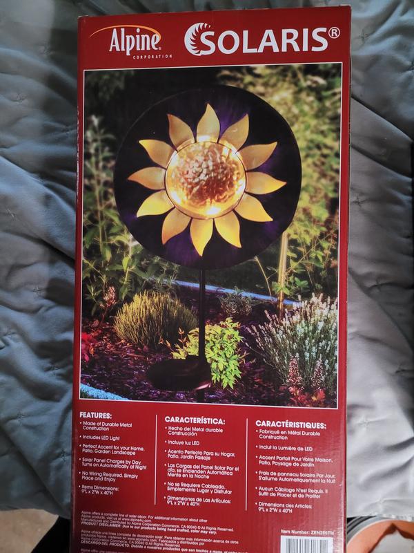 Alpine Corporation 40-in Multicolor Metal Solar Garden Stake ZEN280TM ...