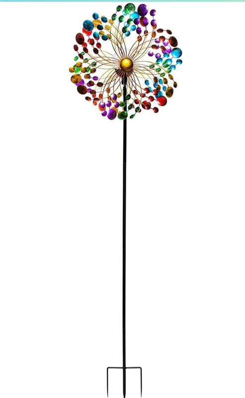 Alpine Corporation 60-in Multi-color Metal Solar Windmill Stake ...
