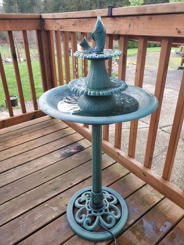 Alpine Corporation 40-in H Green Plastic Complete Birdbath TEC104 at ...