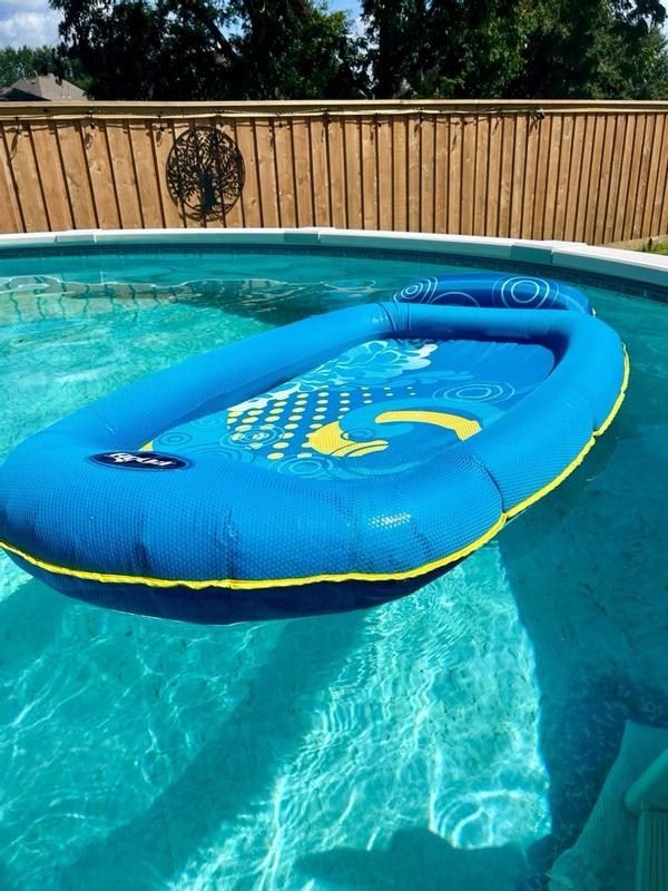 Aqua 63-in x 63-in 1 -Seat Blue Inflatable lounger in the Pool Toys ...