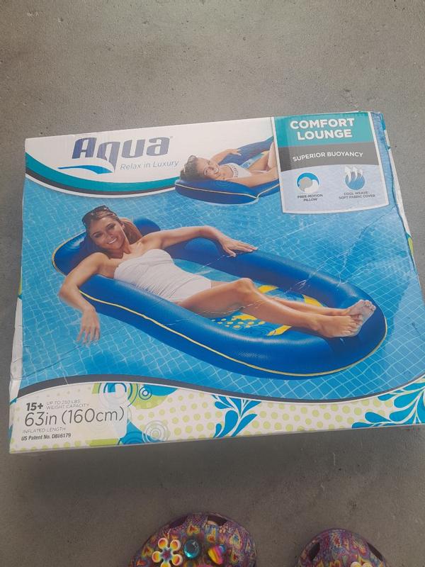 Aqua 63-in x 63-in 1 -Seat Blue Inflatable lounger in the Pool Toys ...