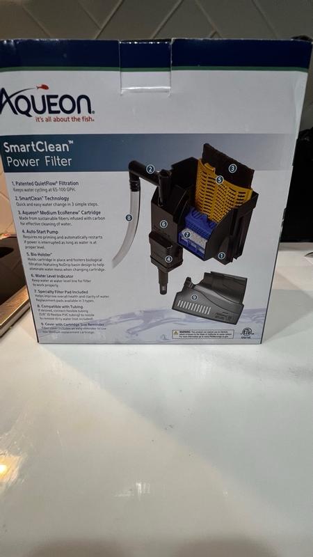 Aqueon SmartClean Power Filter with EcoRenew Filter Cartridge, 400 ...