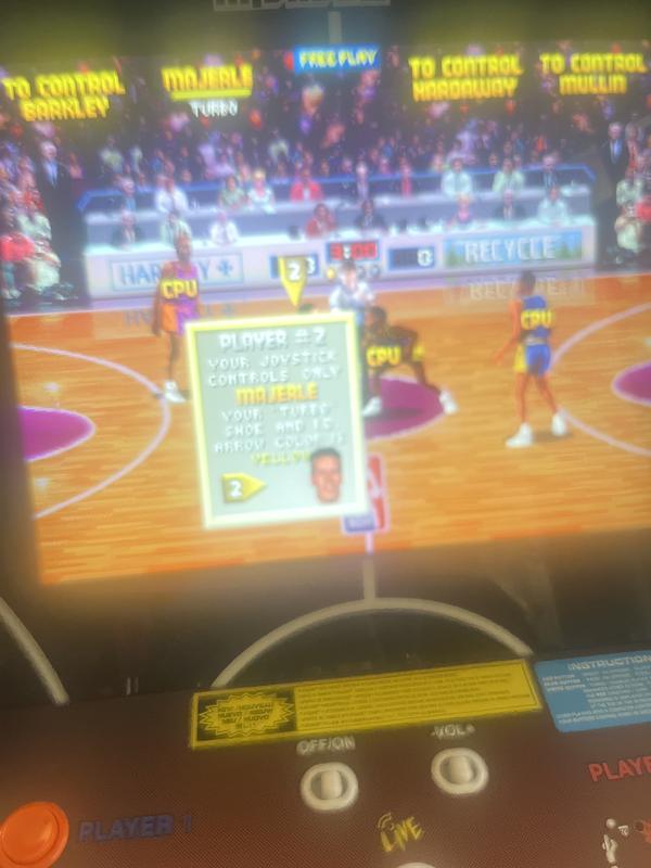 Arcade1Up NBA JAM 2 Player Counter-cade with Marquee, Port, & Headphone ...