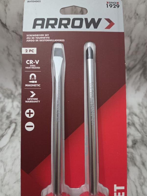 Arrow Fastener Arrow Chrome Vanadium Steel Screwdriver Set 2 -Piece 6 ...