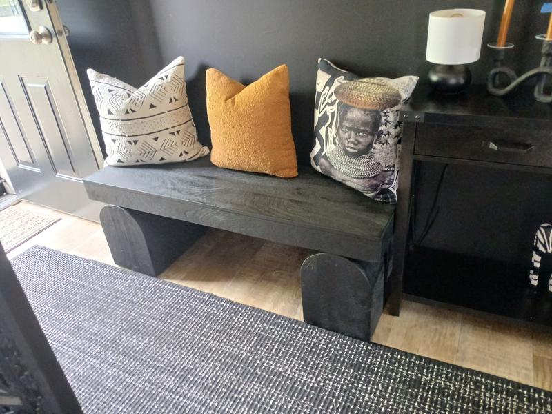 Signature Design by Ashley Holgrove Accent Bench Modern Style Black ...
