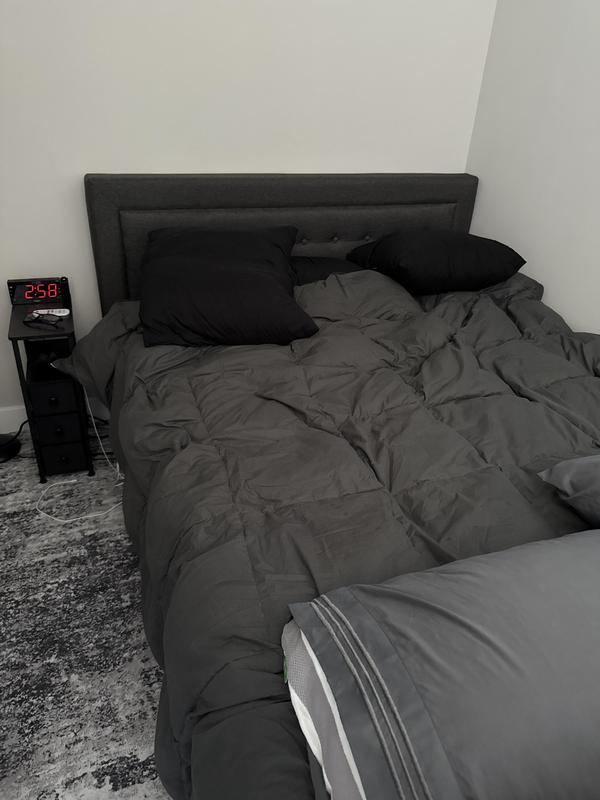 Zinus Dark Gray Full Upholstered Bed Frame SPI-GWYG-F at Lowes.com