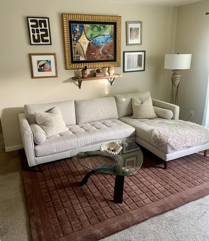 nuLOOM Fritz Checkered Wool 2ft. 6in. x 8ft. Beige Area Rug in the Rugs ...