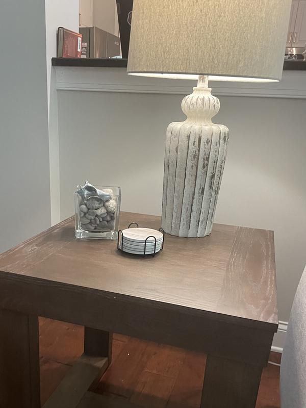 Signature Design by Ashley Cariton Gray End Table with Plank Effect Top ...