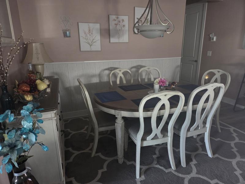 Signature Design by Ashley Realyn Chipped White Ribbon Back Dining ...