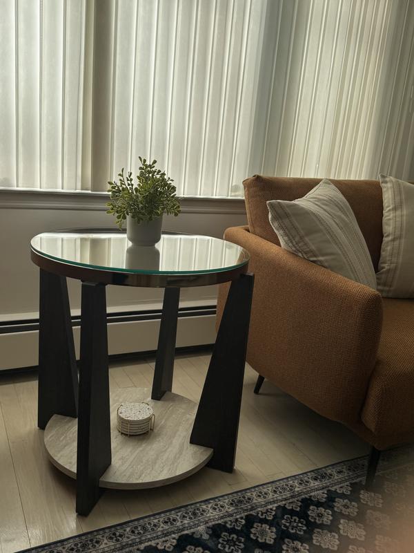 Signature Design by Ashley Frazwa Multi End Table with Glass Top and ...