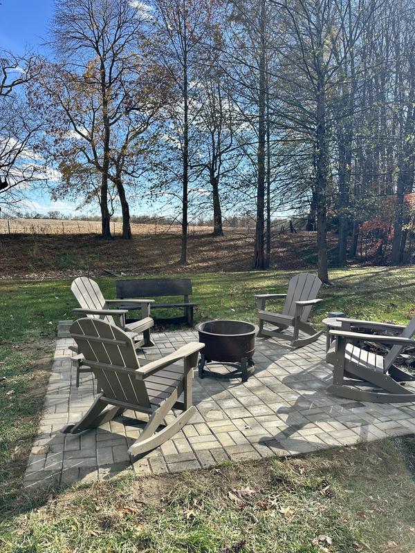 Westin Furniture Laguna Gray HDPE Frame Rocking Chair with Slat Seat in ...