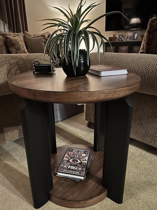 Signature Design by Ashley Kraeburn Brown Black End Table with Mango ...