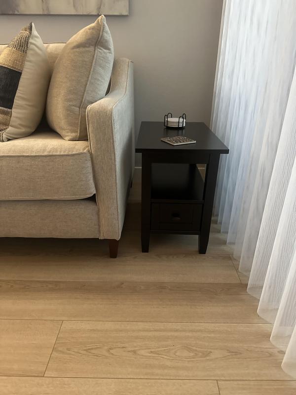Simpli Home Warm Shaker 14-in W x 20-in H Black Wood Modern End Table ...