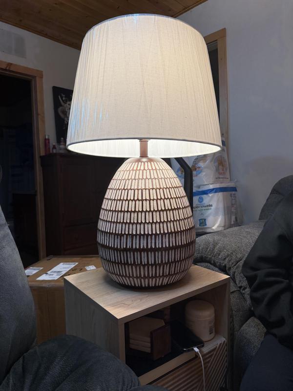 Signature Design by Ashley Darrich Metal Table Lamp Distressed Beige ...