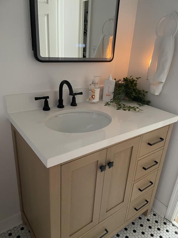 ARIEL Cambridge 36-in Oak Undermount Single Sink Bathroom Vanity with 2 ...