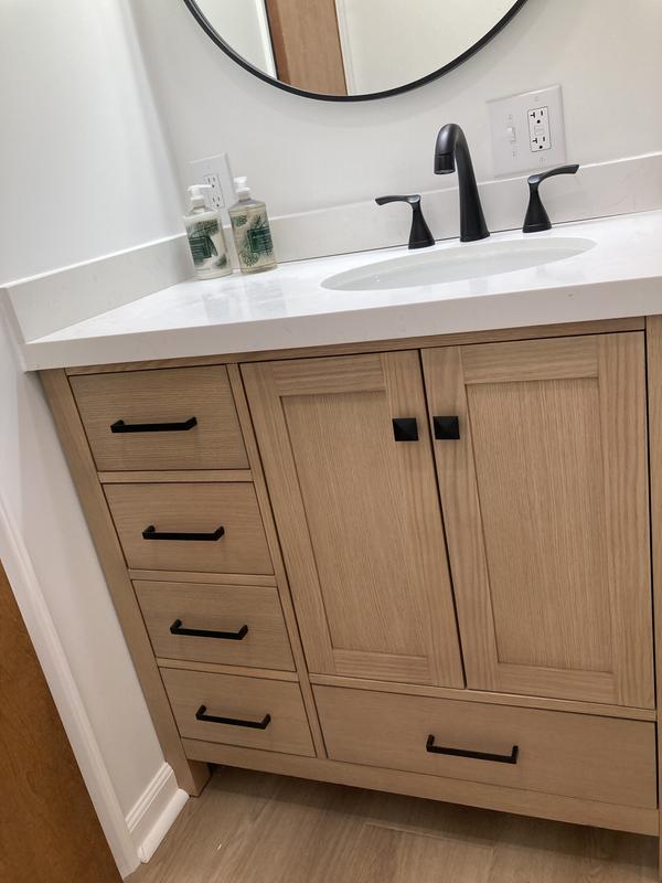 ARIEL Cambridge 36-in Oak Undermount Single Sink Bathroom Vanity with ...
