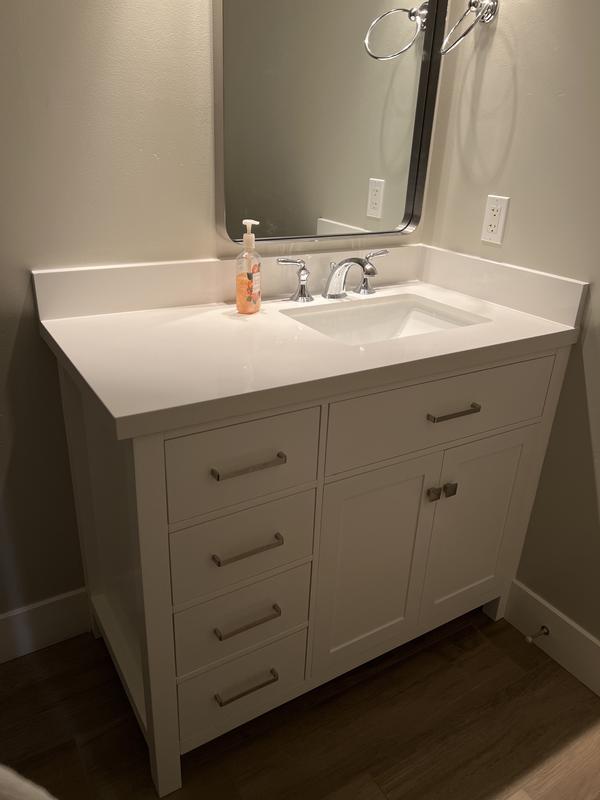 ARIEL Bristol 42-in White Undermount Single Sink Bathroom Vanity with ...