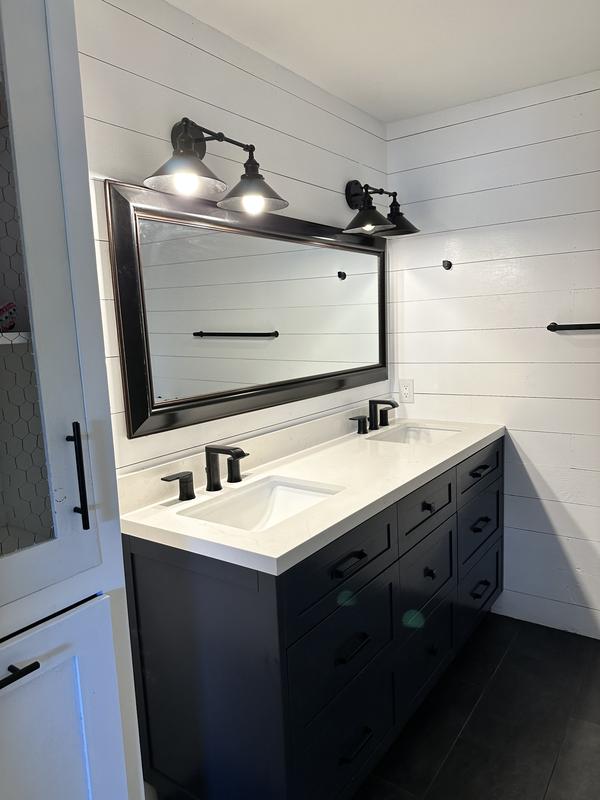ARIEL Monroe 66-in Midnight Blue Undermount Double Sink Bathroom Vanity ...