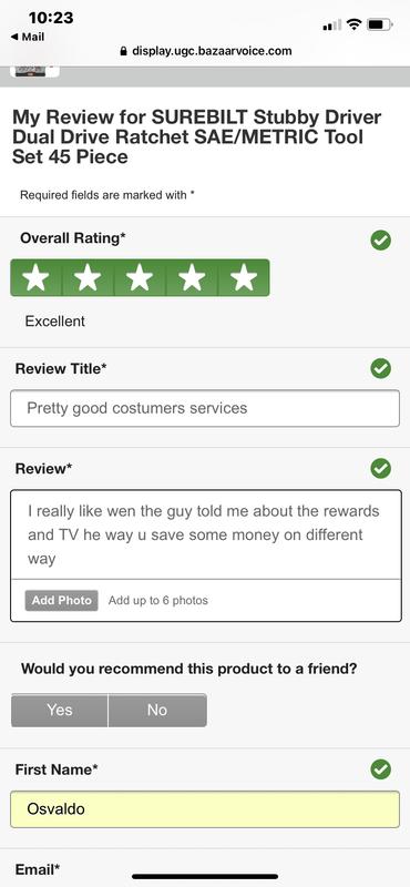 SureBilt Stubby Driver Dual Drive Ratchet SAE/Metric Tool Set 45 Piece ...