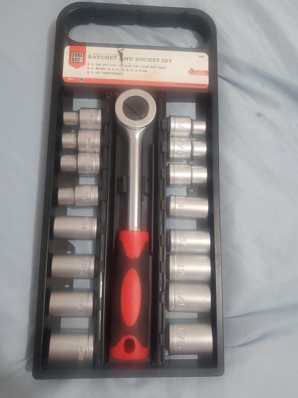 SureBilt 1/2in Drive Ratchet/Socket SAE/Metric Tool Set 17 Piece Reviews