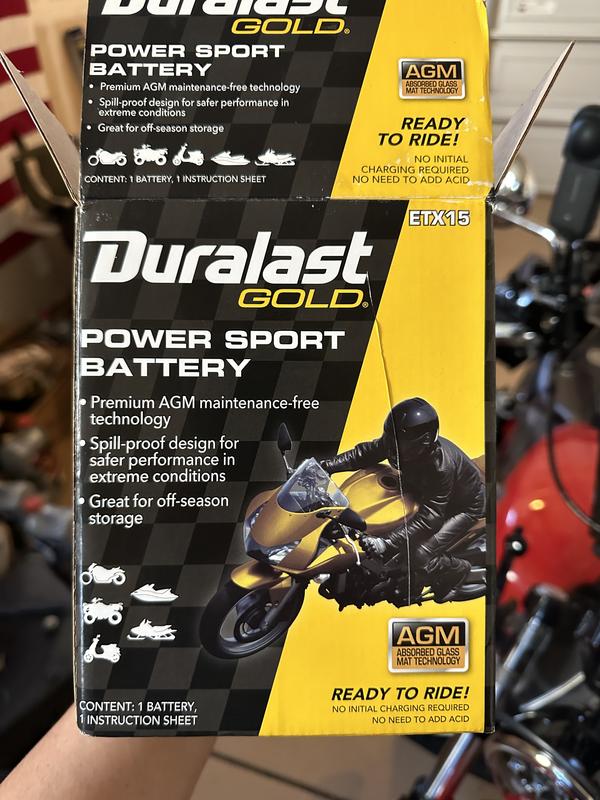 Duralast Gold Powersport Absorbed Glass Mat (AGM) Battery AZX15 Reviews