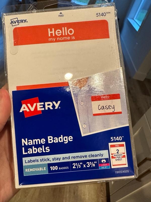 Avery Name Badges Red Border Avery Hello My Name Is Name Tags 05140 2