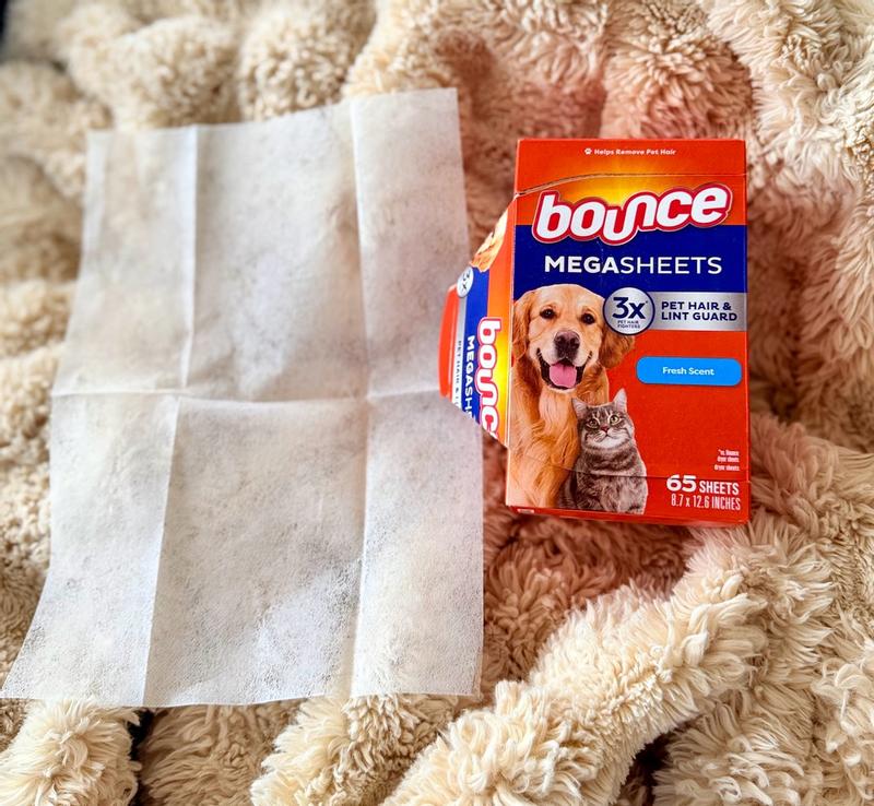 Bounce Pet Hair and Lint Guard Mega 80-Count Fabric Softener Dryer ...