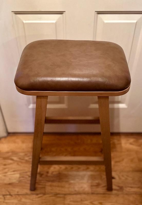 Toasted Oak 29-in H Bar height Upholstered Wood Bar Stool 2 -Pack in ...
