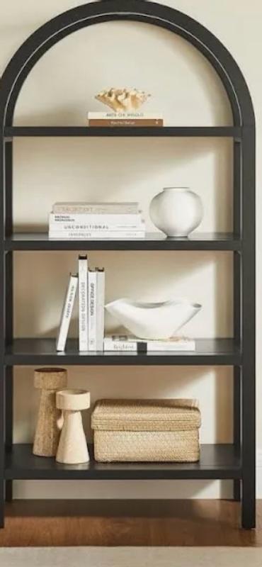 Bower Home Toasted Oak Wood Bookcase ( 32-in W x 60-in H x 15-in D ...