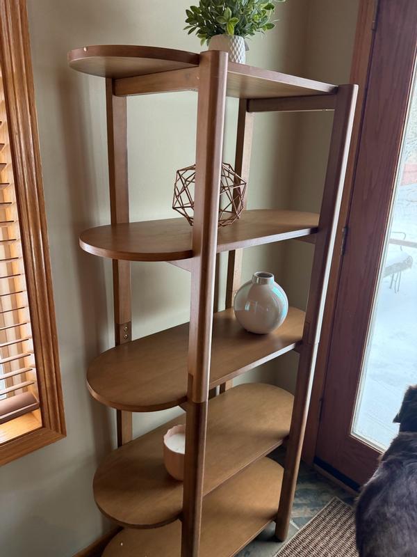 Bower Home Toasted Oak Wood Bookcase ( 32-in W x 32-in H x 15-in D ...