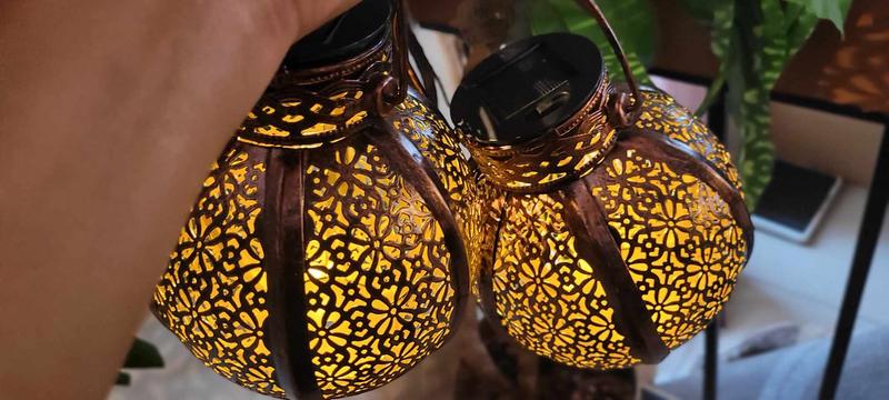 Pure Garden Pure Garden Set of 2 Solar Lanterns with Hooks, White 50 ...