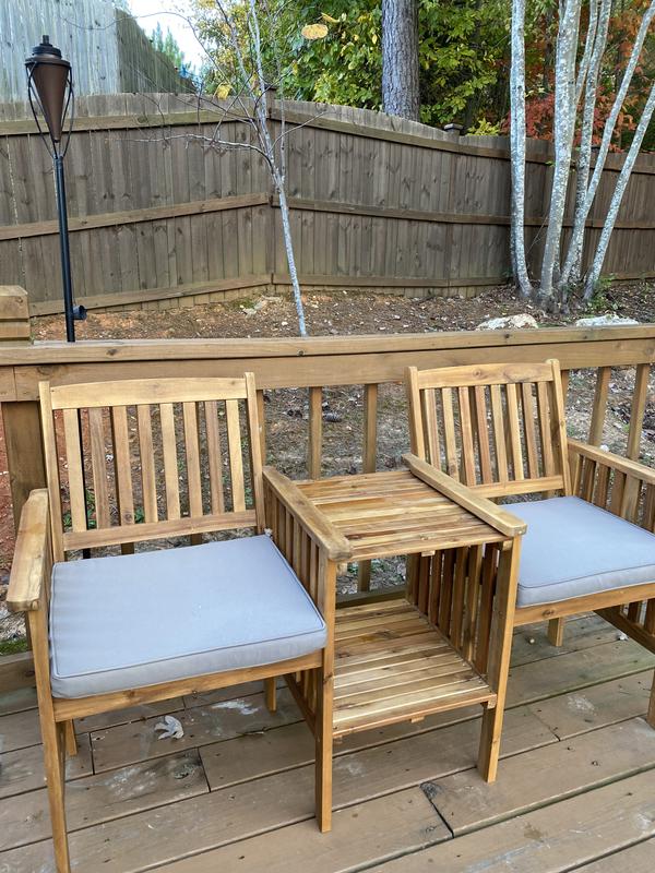 Alaterre Furniture Bristol Acacia Wood Outdoor Double Seat Bench with ...