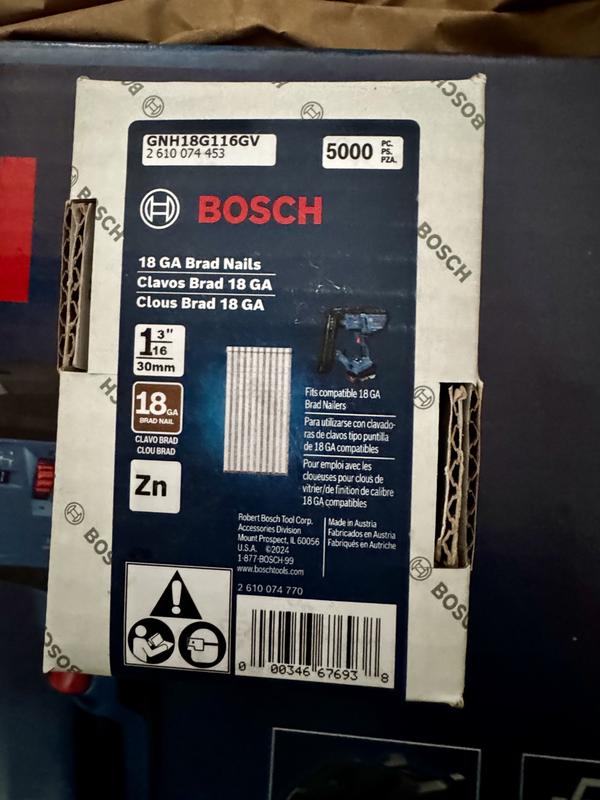 Bosch 1-3/10-in 18 -Gauge Straight Galvanized Collated Brad nails 5000 ...
