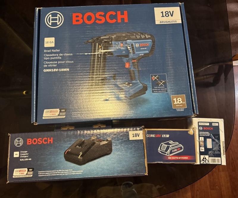 Bosch 1-in 18 -Gauge Straight Galvanized Collated Brad nails 5000 -Per ...