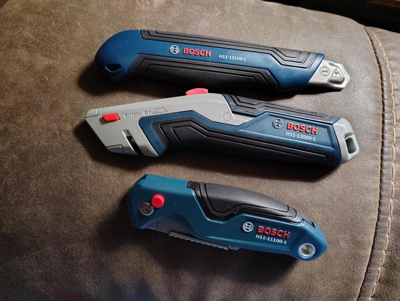 Bosch 17.5Mm 3-Blade Folding Retractable Box Cutter Utility Knife with ...