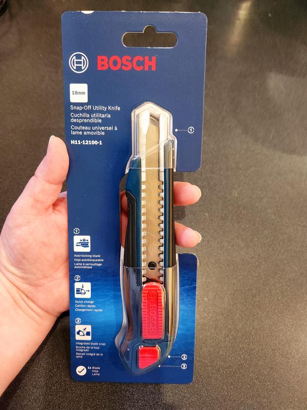 Bosch 17.5Mm 1-Blade Retractable Box Cutter Utility Knife with On Tool ...